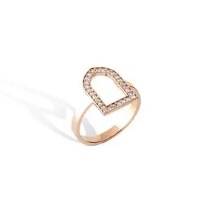 SHEIDA FARROKHI Sahra Diamond Ring Solid Rose Gold - Silver/white