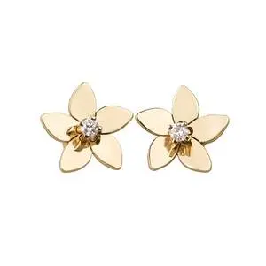 GALER Gold / Yellow Queen Of The Night 14k Gold Diamond Stud Earrings - Gold/yellow