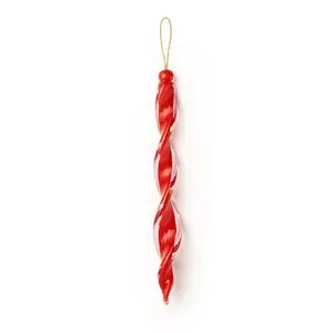 ANATOLIACRAFT Candy Cane Glass Icicle Ornat - Red