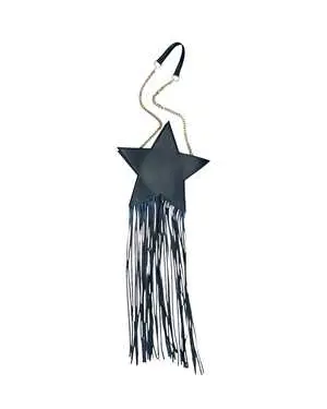 ANY OLD IRON Gold / Black Black Star Leather Fringe Bag With Gold Chain - Gold/black