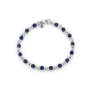NELLOU JEWELLERY Blue / Silver Gem Bracelet September Birthstone Lapis Sterling Silver - Blue/silver