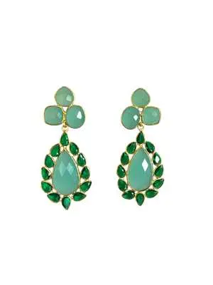 MAGPIE ROSE Theia Aqua Drop Earrings - Blue