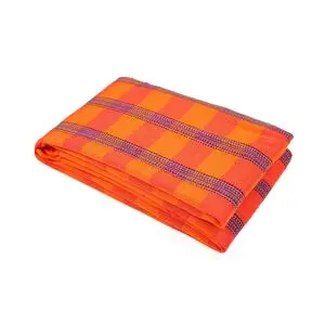 HERITAGEMODA Orange Pink Tartan Plaid Wool Scarf - Orange/pink
