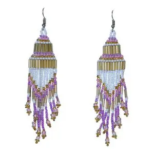 GOOD TIDINGS STYLE Gold / White Encuentro Beaded Boho Earrings Golden Light - Gold/white
