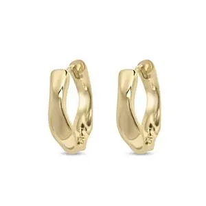CLEMENCE WREN Fluid Chunky Midi Hoop Earring - Gold