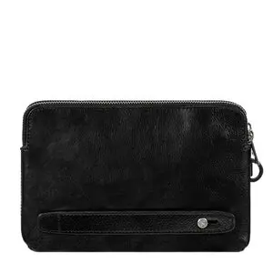 TIME RESISTANCE Leather Clutch In Ulysses - Black