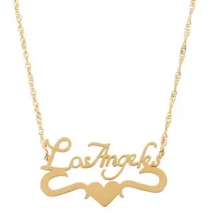 BLACK CAKE City Of Angels Los Angeles Nameplate Necklace - Gold