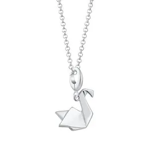 LILY CHARMED Sterling Origami Swan Charm Necklace - Silver