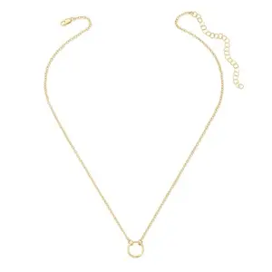 HEATHER HAWKINS Hammered Circle Necklace Tiny Eleven Millimeters Filled - Gold
