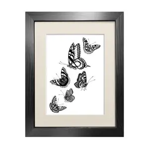EMILY CARTER British Butterflies' Fine Art Print A5 - Black