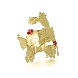 SOPHIE SIMONE DESIGNS Cuff Cactus With Enamel - Gold