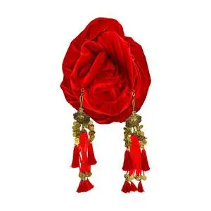 JULIA CLANCEY Ruby Velour Dream Turban - Red