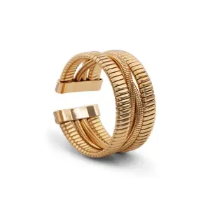 Saachi Layered Coil Cuff - Gold