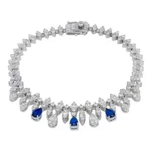 LATELITA Silver / White / Blue Duchess Sapphire Tennis Bracelet Silver - Silver/white/blue