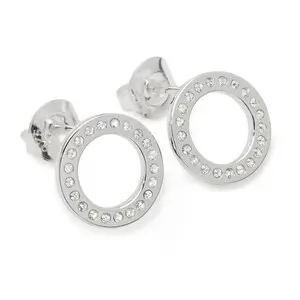 LUCY QUARTERMAINE Solid Sterling Art Deco Halo Studs - Silver