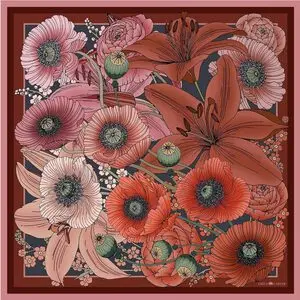 EMILY CARTER The Lily & Poppy Silk Scarf L - Red