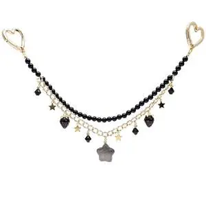 FARRA Obsidian Star With Strawberry Double Layers Bag Charm - Black