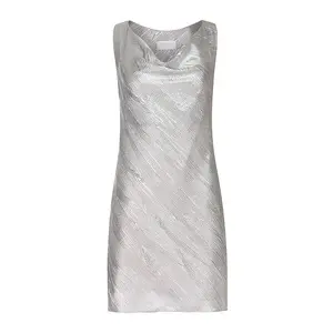 ROSES ARE RED Silver / Grey The Lou Mini Dress In Silver - Silver/grey