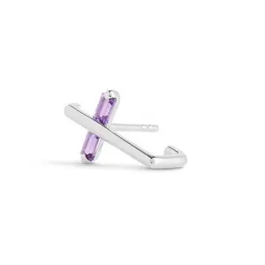 KASUN LONDON Angel Kiss Earring February Amethyst - Silver
