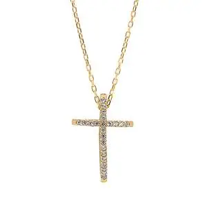 EBRU JEWELRY Unique Diamond Cross Necklace - Gold