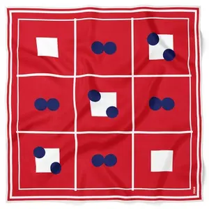 SQUAÏR Trame Square Silk Scarf - Red