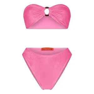 MAISON TANGERINE Santorini Velvet Swimsuit Barbie Bikini - Pink