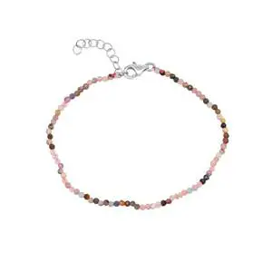 SPERO LONDON Fine Multicolour Tourmaline Sterling Silver Bracelet - Gray
