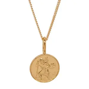 KATIE MULLALLY St Christopher & Chain In Yellow Plate - Gold