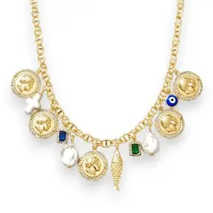 ALEXIE OF ATHENS Odyssey Coin Charm Necklace - Gold