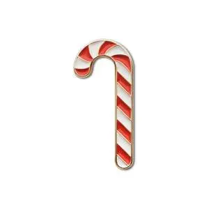 MAKE HEADS TURN Red / White / Gold Enamel Pin Christmas Candy Cane - Red/white/gold