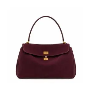 HARMAIN LEATHERS LTD The Sophia Suede Top-handle Bag – Burgundy - Red