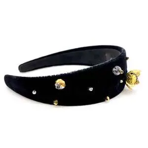 ADIBA Canna Beaded Handmade Headband - Black