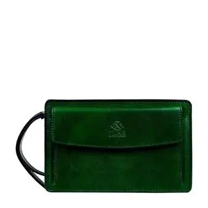 TIME RESISTANCE Leather Clutch Purse Decameron - Green