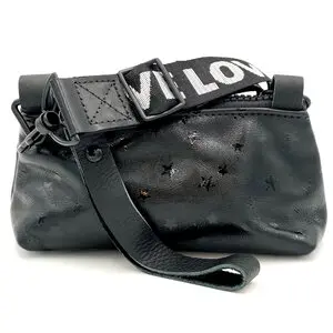 LYNN TALLERICO Darla Stadium Bag In Star Leather - Black