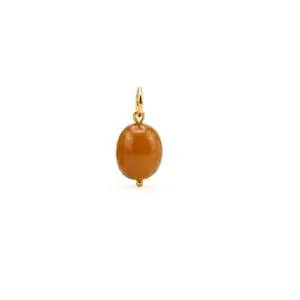 JAREDJAMIN Carnelian Pebble Necklace Pendant Charm - Orange