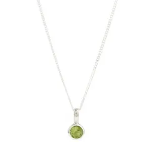 CHARLOTTE'S WEB JEWELLERY August Birthstone Charm Necklace Peridot - Silver