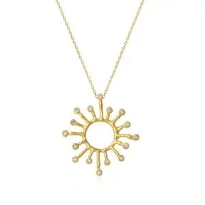 SPERO LONDON Sunburst Pendant Necklace - Silver