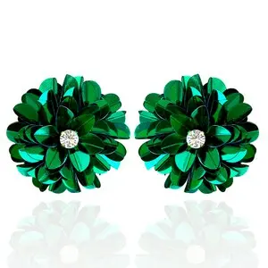 PINAR OZEVLAT Blossom Studs Emerald - Green