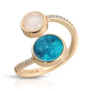 LEEADA JEWELRY Penelope Wrap Ring Apatite - Blue