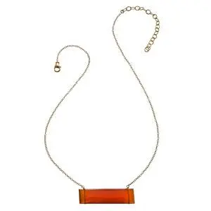 HEATHER HAWKINS Gold-filled Carnelian Bar Necklace - Yellow