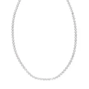 URBANE JEWELRY STUDIO Circle Tennis Necklace - Silver
