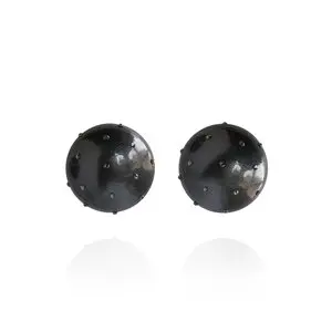 SAULE LABEL Gaia Midi Crystal Earrings In Coral - Black