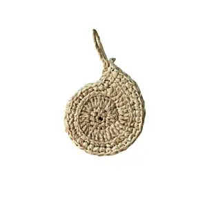 ZANATANY CONCEPTS Conch Raffia Keyring - Gold