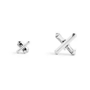 KASUN LONDON Silver / Black Butterfly Kiss Earrings April White Topaz Silver - Silver/black