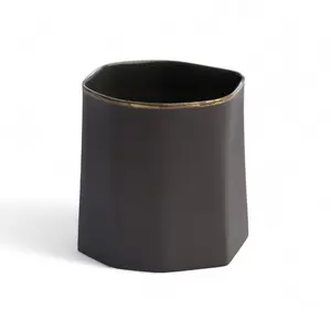AYA PORCELAIN Perge Antique Gold Handcrafted Porcelain Cup - Black