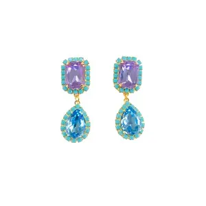 THE PINK REEF Jewel Drop In Lavender And Light Sapphire - Blue