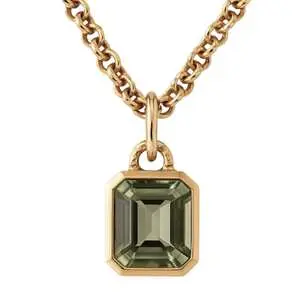 DAINTY LONDON Maxi Gold Quartz Necklace Giselle - Green