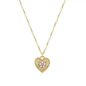 OLIVIA LE Bella Heart Pearl Necklace - Gold