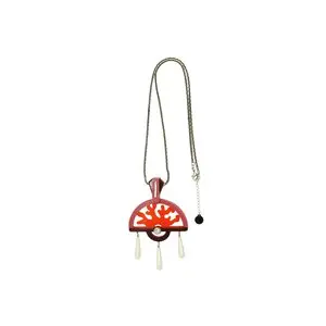 GISSA BICALHO Acrylic Handmade Necklace Pendant Fan Coral - Orange