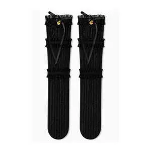 ADIBA Midnight Ribbon Lace Socks - Black